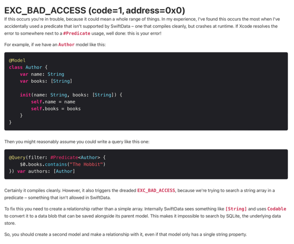Swiftdata Solving Fatal Errors And Excbadaccess While Handling Entities On Different Threads