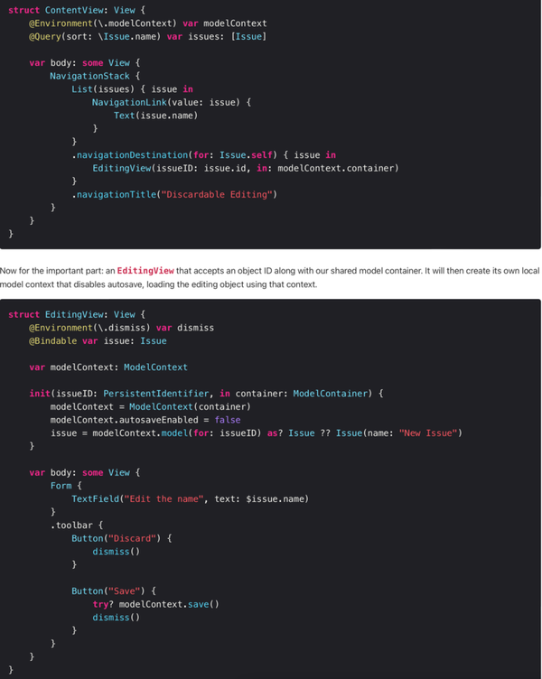 Swiftdata Solving Fatal Errors And Excbadaccess While Handling Entities On Different Threads